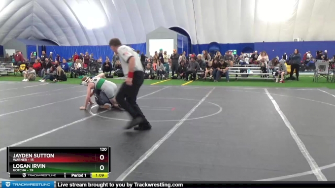 120 lbs Round 1 (10 Team) - Logan Irvin, Gotcha vs Jayden Sutton, Warner