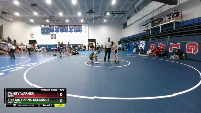 105 lbs Cons. Round 2 - Tristan Harns-Delahoussaye, Kelly Walsh vs ...
