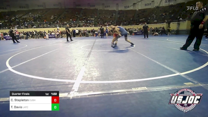 132 lbs Quarterfinal - Cash Stapleton, Cushing Tigers vs TJ Davis ...