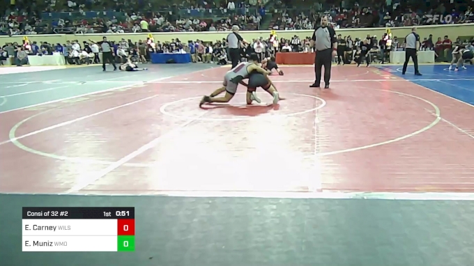 120 lbs Consi Of 32 #2 - Ethan Carney, Wilson-Henryetta vs Elijah Muniz ...