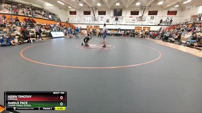 145 lbs Round 2 - Aiden Timothy, Sheridan vs Darius Pace, Lander Middle ...