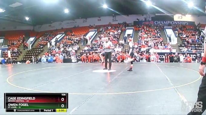106 lbs Semifinals (8 Team) - Cage Edingfield, Benzie Central vs Owen ...