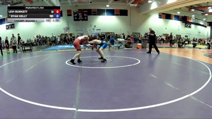 132 lbs Champ. Round 1 - Levi Burkett, Legacy Dragons vs Ryan Kelly, Viking Wrestling Club