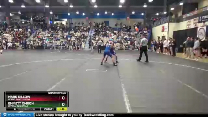 120 lbs Quarterfinal - Mark Dillow, Mount Saint Joseph vs Emmett Omron ...