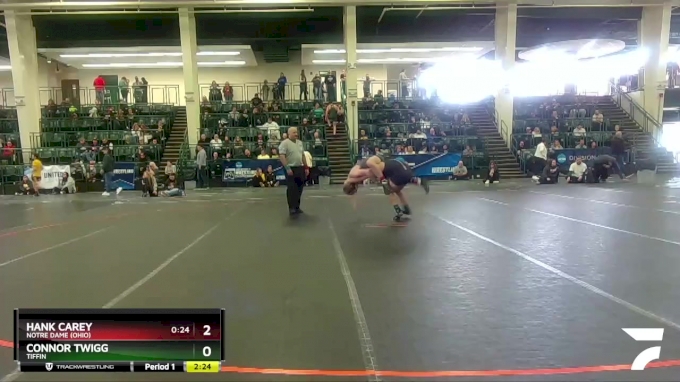 174 lbs Cons. Round 3 - Connor Twigg, Tiffin vs Hank Carey, Notre Dame ...