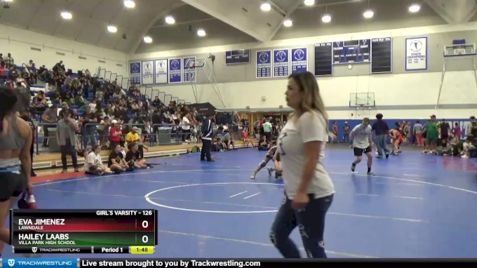 126 lbs Semifinal - Eva Jimenez, Lawndale vs Hailey Laabs, Villa Park ...