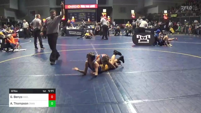 87 lbs Consy 5 - Gabe Benyo, Hazleton vs Aiden Thompson, Cranberry