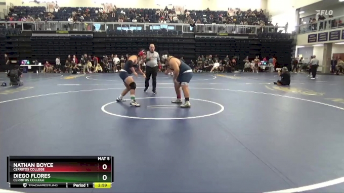 285 lbs Cons. Round 4 - Diego Flores, Cerritos College vs Nathan Boyce ...