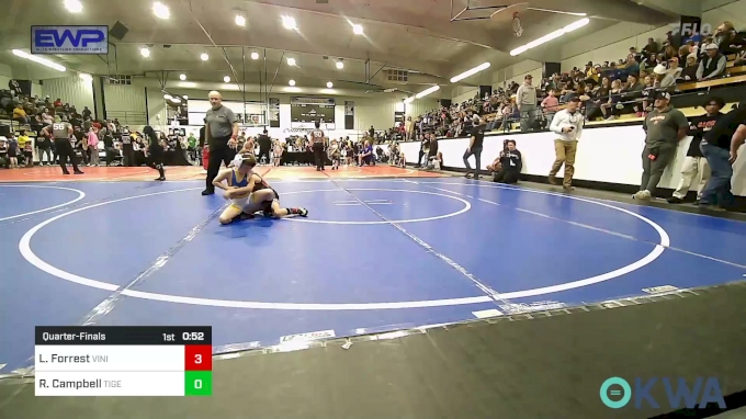 55 lbs Quarterfinal - Lachlan Forrest, Vinita Kids Wrestling vs Ryker ...