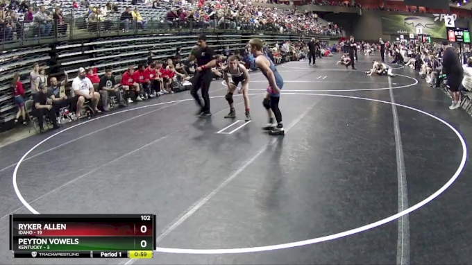 102 lbs Quarterfinals (8 Team) - Ryker Allen, Idaho vs Peyton Vowels ...