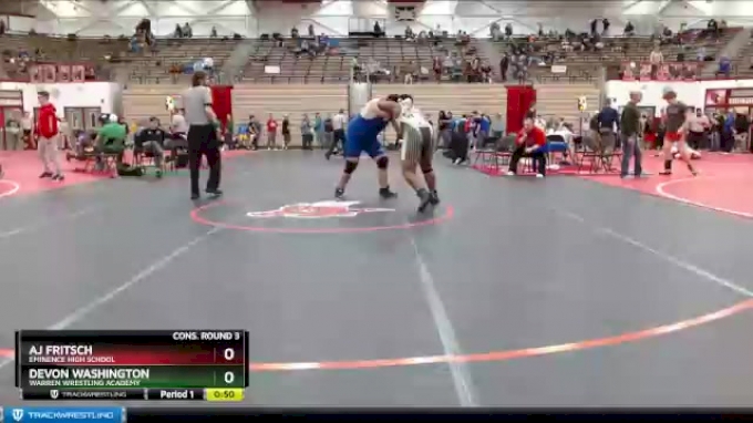 285 lbs Cons. Round 3 - AJ Fritsch, Eminence High School vs Devon ...