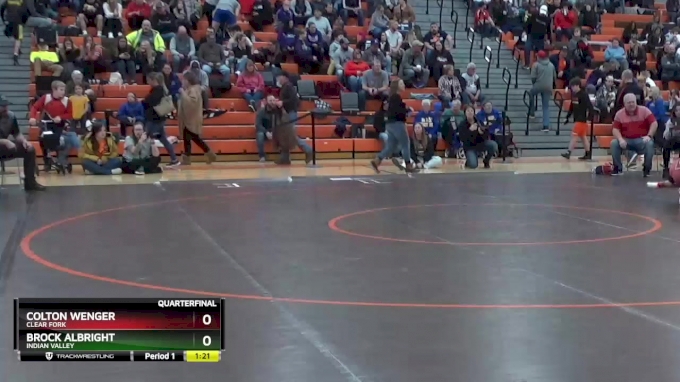 106 lbs Quarterfinal - Colton Wenger, Clear Fork vs Brock Albright ...