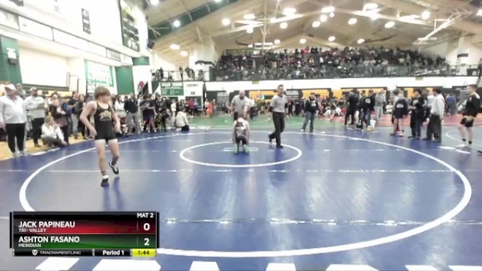 90 lbs Quarterfinal - Ashton Fasano, Meridian vs Jack Papineau, Tri- Valley