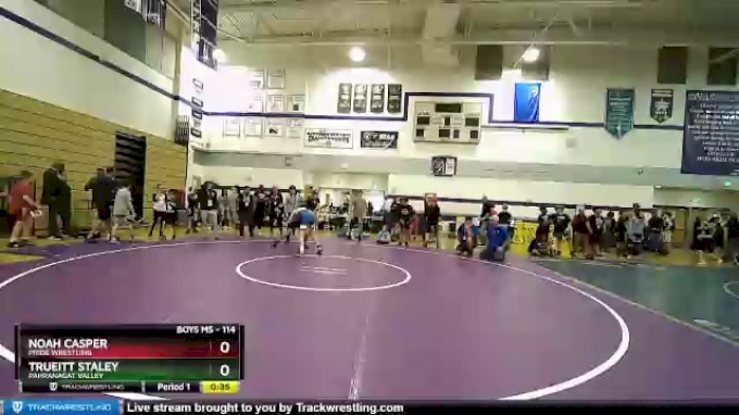 114 lbs Champ. Round 1 - Noah Casper, Pride Wrestling vs Trueitt Staley ...