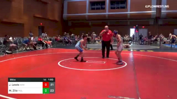 95 lbs Rr Rnd 1 - Jaden Lewis, Indiana Outlaws White vs Michael Zito ...