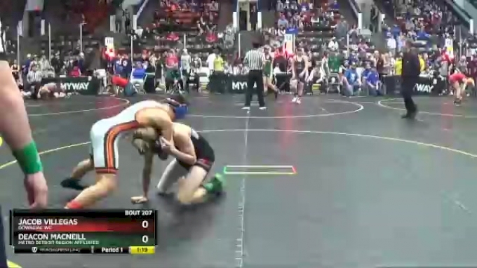 130 lbs Champ. Round 1 - Jacob Villegas, Dowagiac WC vs Deacon MacNeill ...