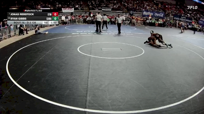 D 2 126 lbs Champ. Round 2 - Jonas Rebstock, St. Thomas More vs Ryan ...