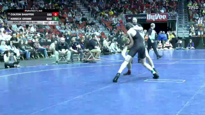 2A-144 lbs Champ. Round 1 - Kinnick Grimm, Woodward-Granger vs Colton ...