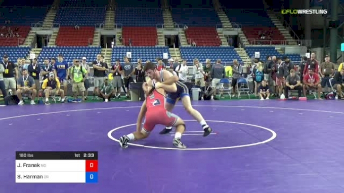 160 lbs Quarterfinal - Jared Franek, North Dakota vs Sean Harman, Oregon