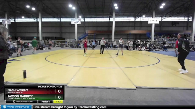 126 lbs Champ. Round 1 - Nash Weight, River Glenn JH vs Jaxson Garrity ...
