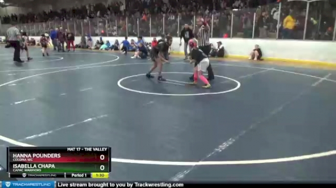 86 lbs Cons. Round 2 - Hanna Pounders, Coloma WC vs Isabella Chapa ...