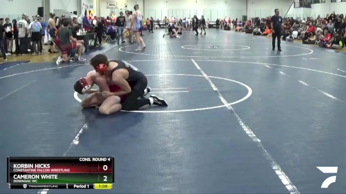 147 lbs Cons. Round 4 - Cameron White, Dowagiac WC vs Korbin Hicks ...