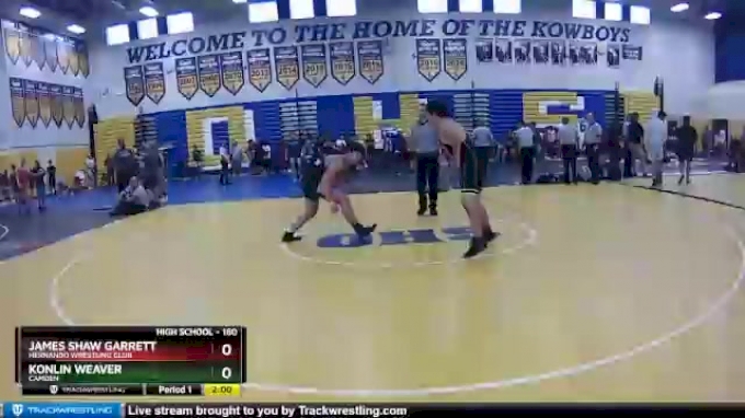 160 lbs Champ. Round 3 - Konlin Weaver, Camden vs James Shaw Garrett ...