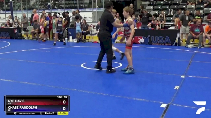92 lbs Quarterfinal - Rye Davis, AR vs Chase Randolph, OH