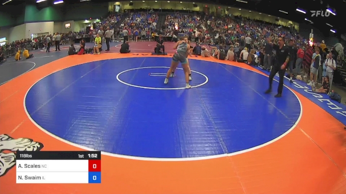 118 lbs Consi Of 16 #2 - Ahriana Scales, NC vs Norah Swaim, IL