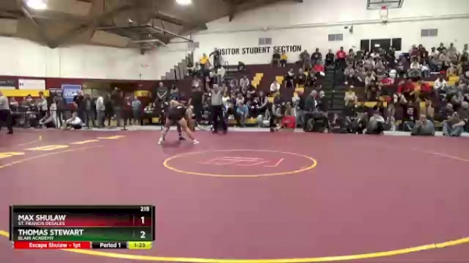 215 lbs Quarterfinal - Thomas Stewart, Blair Academy vs Max Shulaw, St ...