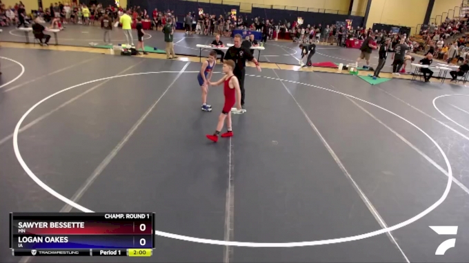78 lbs Champ. Round 1 - Sawyer Bessette, MN vs Logan Oakes, IA 78 lbs Champ. Round 1 - Sawyer Bessette, MN vs Logan Oakes, IA