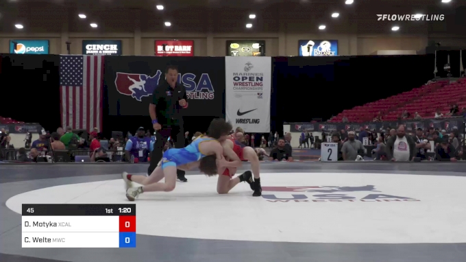45 lbs Consi Of 4 - Davis Motyka, XCalibur Athletics vs Cole Welte, MWC ...