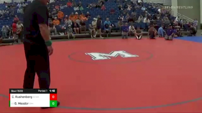 155 lbs Champ. Round 1 - Garrett Meador, Oakwood vs Charlie Rushenberg ...