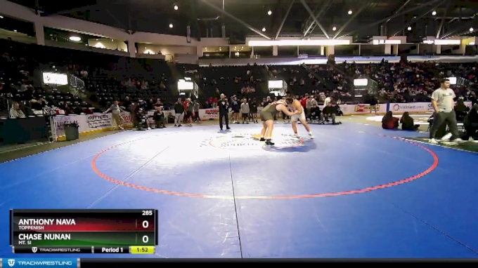 285 lbs Quarterfinal - Anthony Nava, Toppenish vs Chase Nunan, Mt. Si