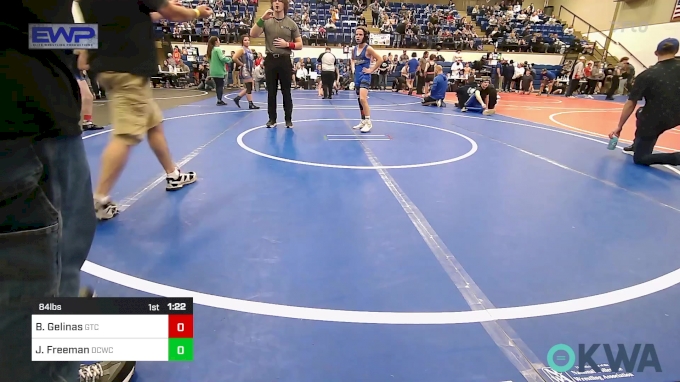 84 lbs Final - Bryson Gelinas, Grove Takedown Club vs Jagger Freeman ...