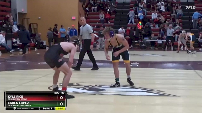 141 lbs Quarterfinal - Kyle Rice, Grand View (Iowa) vs Caden Lopez ...