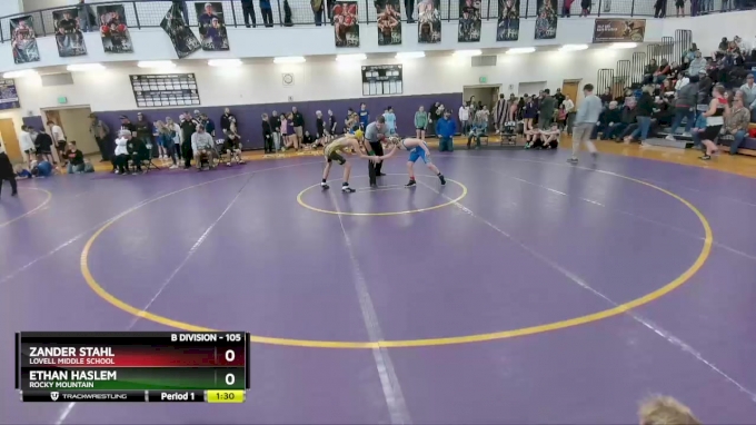 105 lbs Champ. Round 1 - Ethan Haslem, Rocky Mountain vs Zander Stahl ...