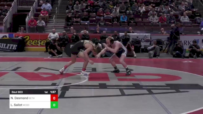 114 lbs Semifinal - Nathan Desmond, Bethlehem Cath vs Logan Sallot ...