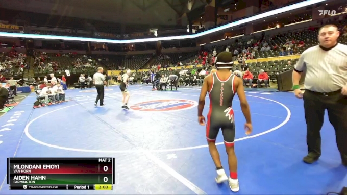 106 Class 3 lbs Champ. Round 1 - Aiden Hahn, Farmington vs Mlondani ...