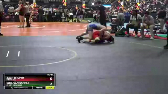 160 lbs Cons. Round 1 - Zach Brophy, Smoky Hill vs Sullivan Sample ...