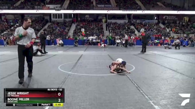 52 lbs Quarterfinal - Jesse Wright, OZ Trojans vs Boone Miller, Brawlers