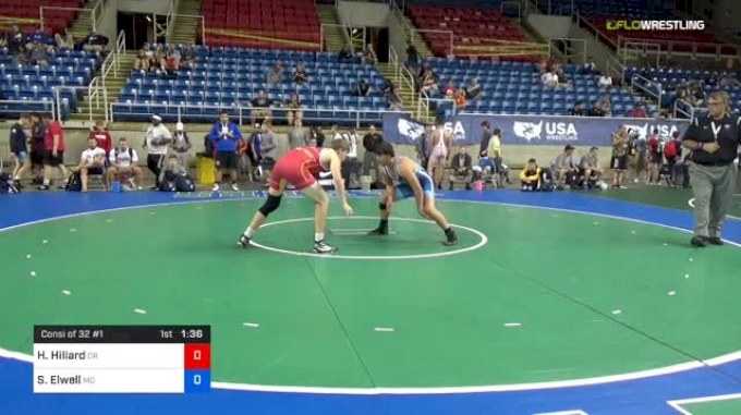 195 lbs Consi Of 32 #1 - Hunter Hillard, Oregon vs Steven Elwell, Missouri