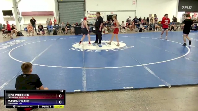 114 lbs Round 2 (8 Team) - Levi Wheeler, Oklahoma Blue vs Mason Crane ...