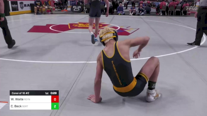 114 lbs Consi Of 16 #2 - Waylon Waite, Reynolds vs Carter Beck, Saegertown
