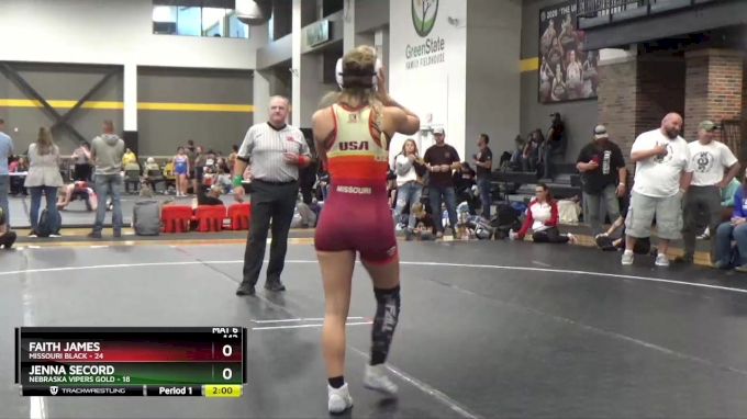 142 lbs Semis (4 Team) - Faith James, Missouri Black vs Jenna Secord ...