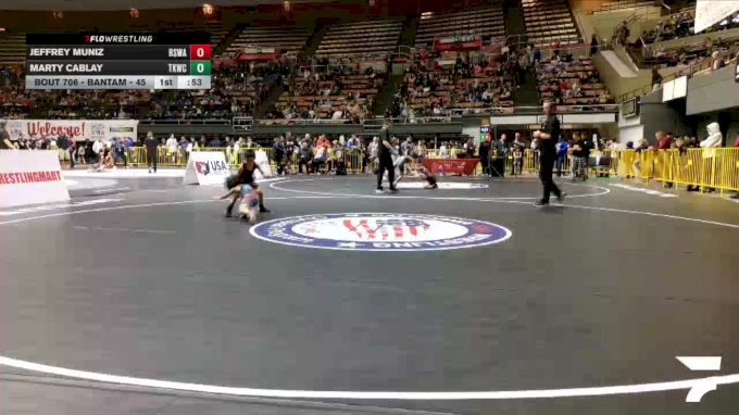 Bantam - 45 lbs Cons. Semis - Marty Cablay, Total Kaos Wrestling Club ...