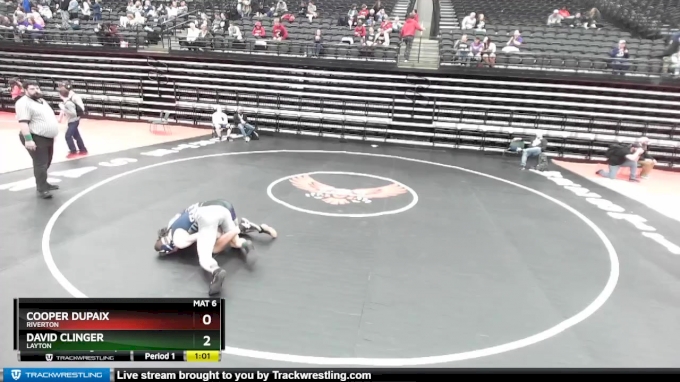 168 lbs Champ. Round 2 - Cooper Dupaix, Riverton vs David Clinger, Layton