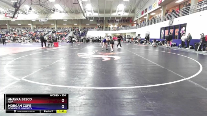 136 lbs Champ. Round 1 - Morgan Cope, McKendree University vs Anayka ...