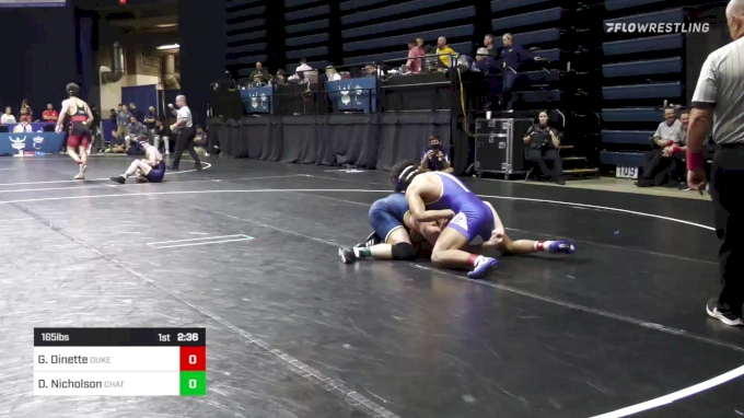 165 lbs Consi Of 16 #1 - Gabe Dinette, Duke vs Drew Nicholson, Chattanooga