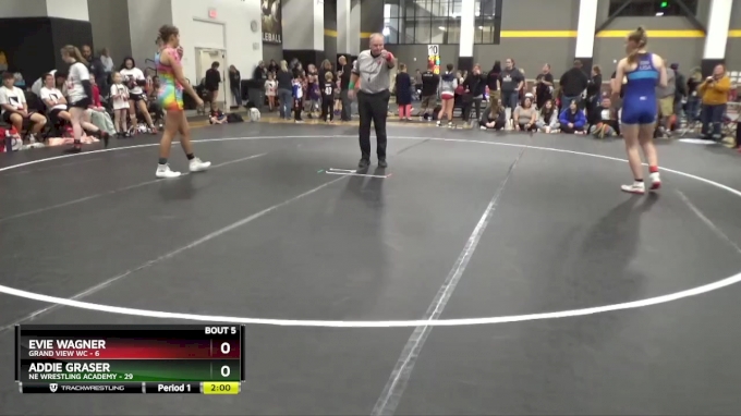 142 lbs Round 2 (6 Team) - Evie Wagner, Grand View WC vs Addie Graser, NE Wrestling Academy